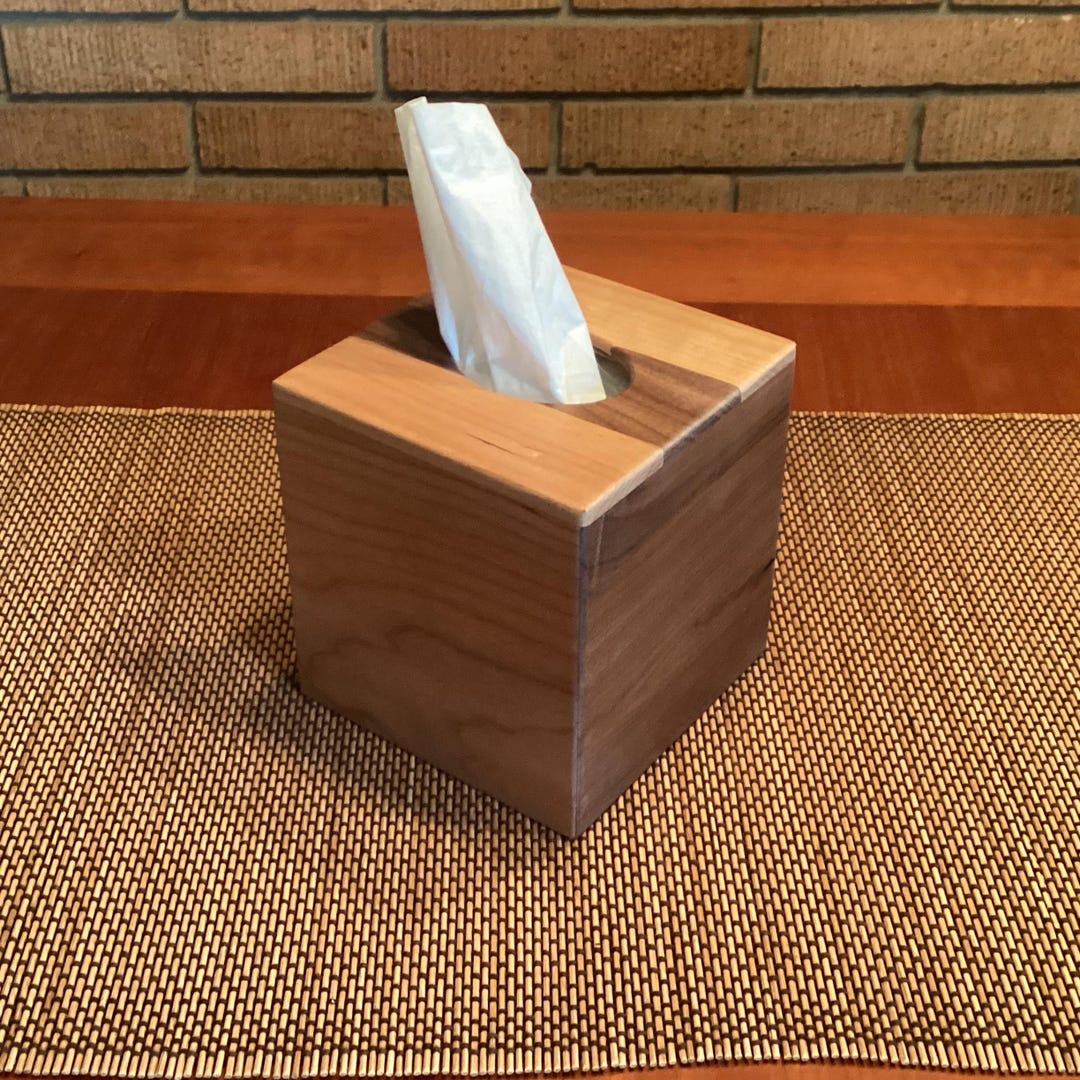 Square Wood Tissue Box - Cube Wood Tissue Box - Gift for Mom - Gift for ...