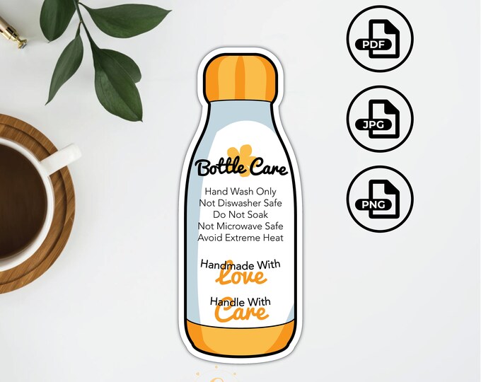 PRINTABLE Water Bottle Care Cards | Water Bottle Care Instructions ...