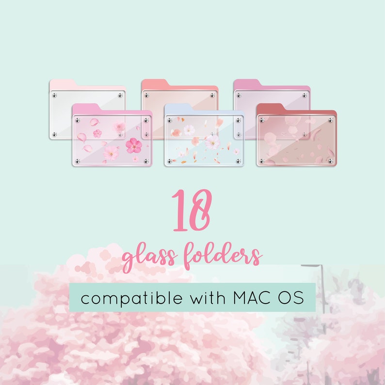 Transparent Cherry Blossom Mac Folder Icons Aesthetic Mac Folder Icons ...