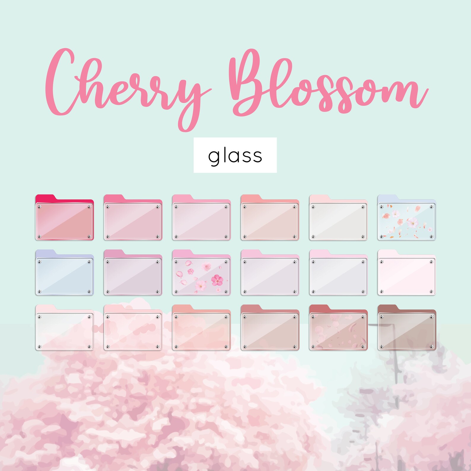 Transparent Cherry Blossom Mac Folder Icons Aesthetic Mac Folder Icons ...