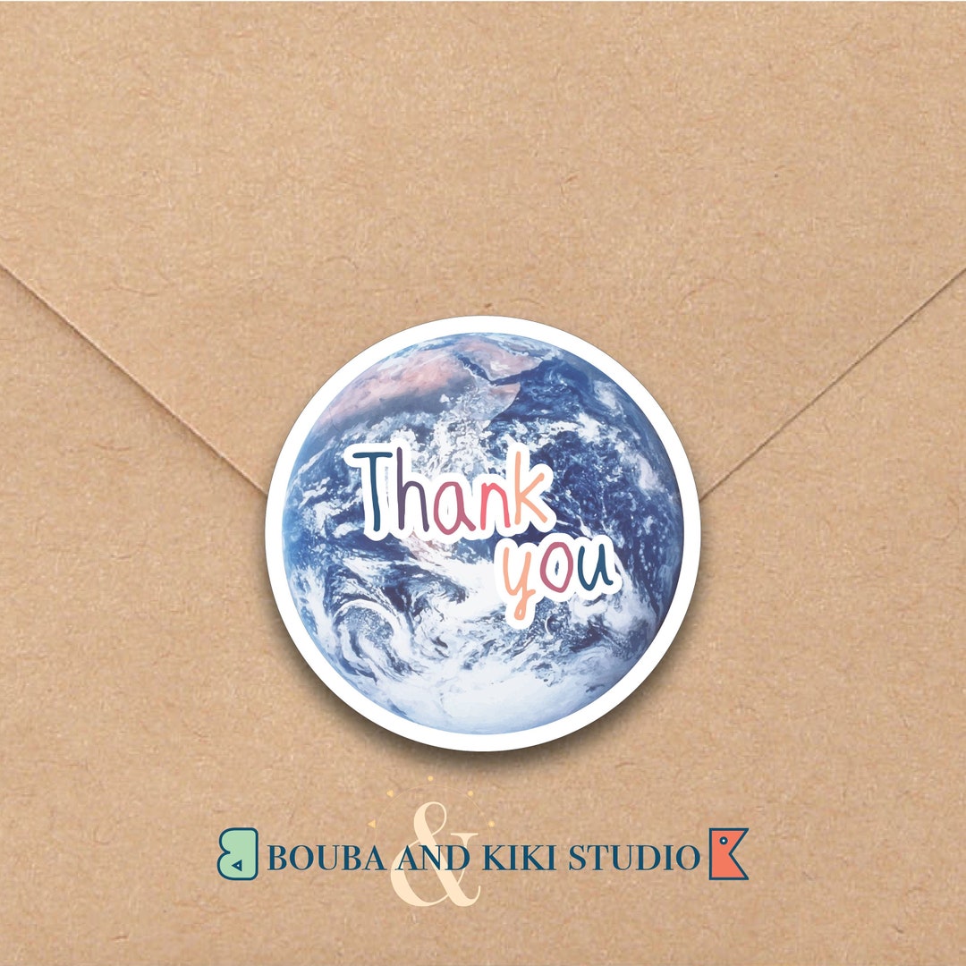 Thank You Stickers the Earth Printable Stickers Digital Download ...