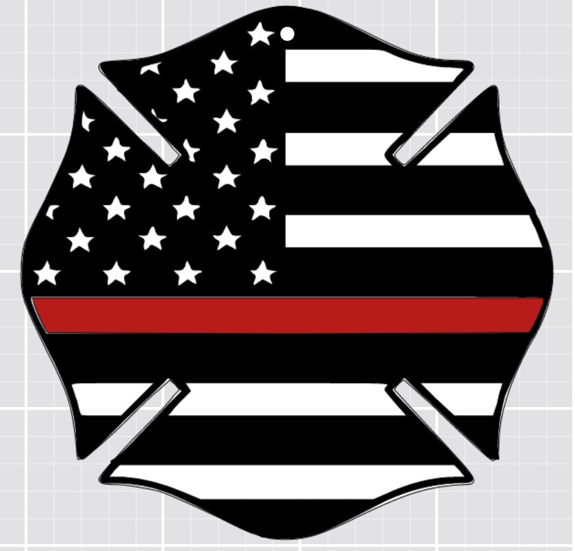 Thin Red Line American Flag Maltese Cross - Etsy