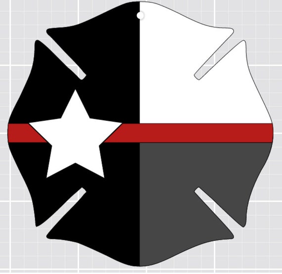 Thin Red Line Texas Flag Maltese Cross | Etsy