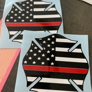 Thin Red Line American Flag Maltese Cross - Etsy