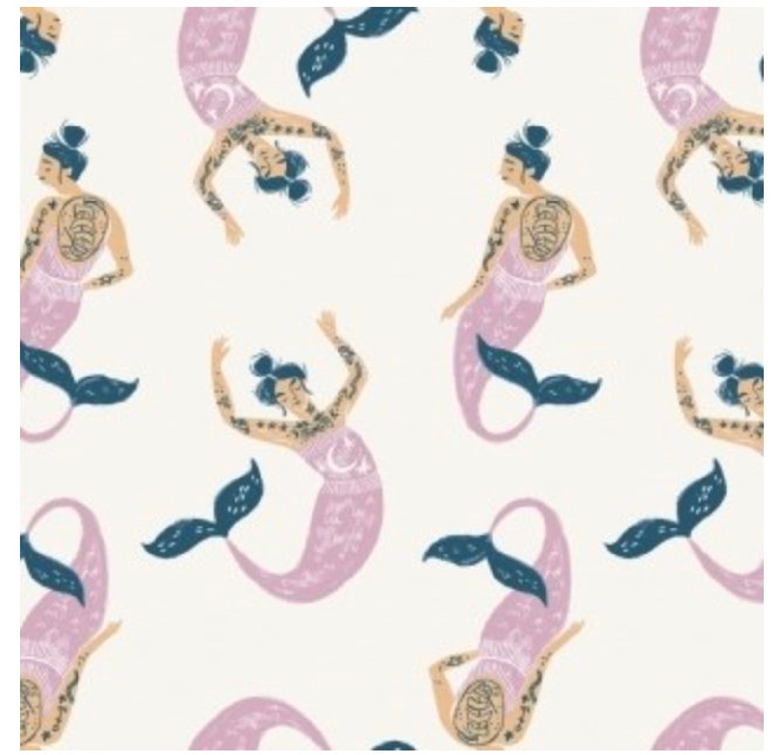 Oop--dear Stella Seaside Carnival Mermaid--fabric by the Yard - Etsy