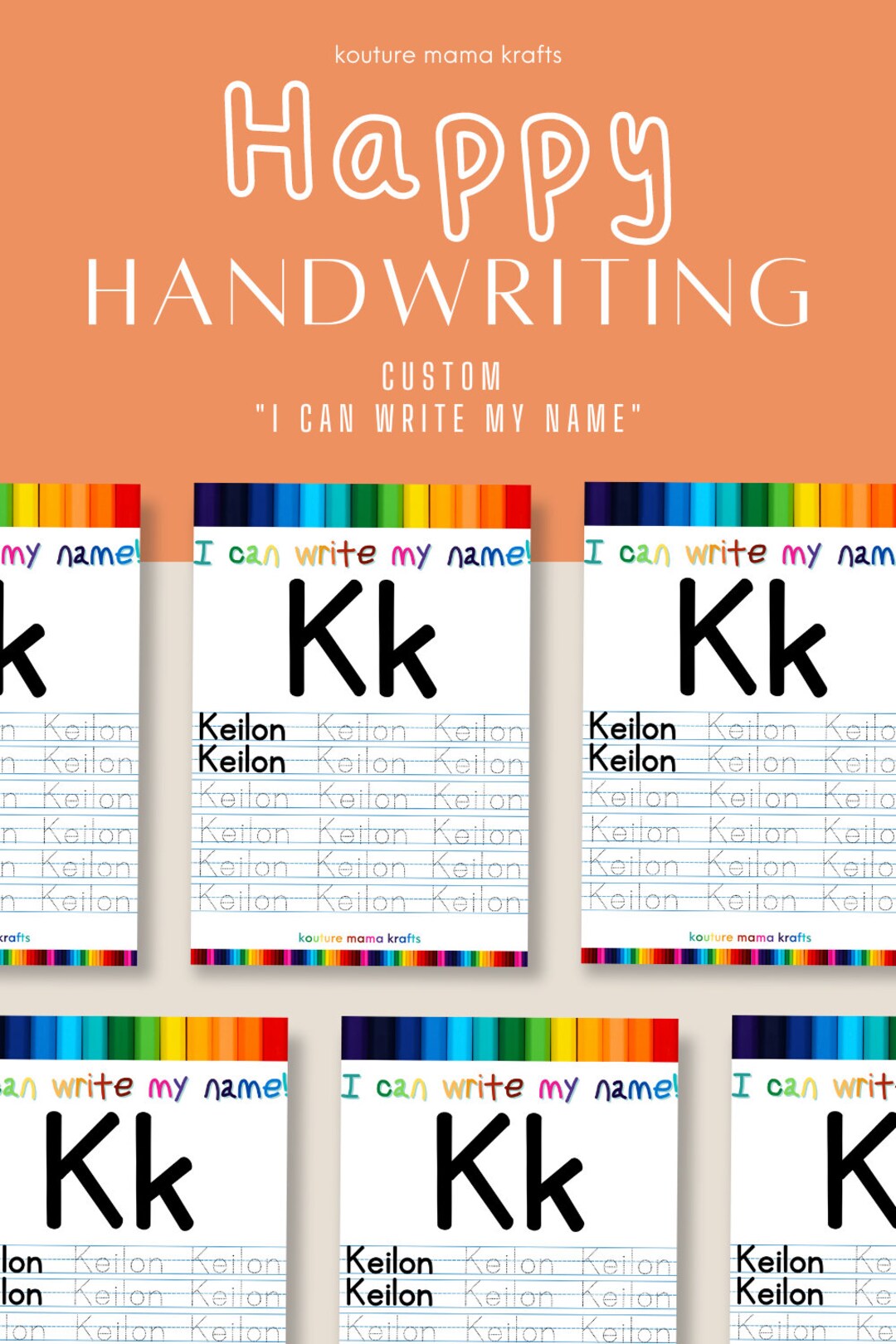 I Can Write My Name Handwriting Practice (custom-laminated) Pre-k ...