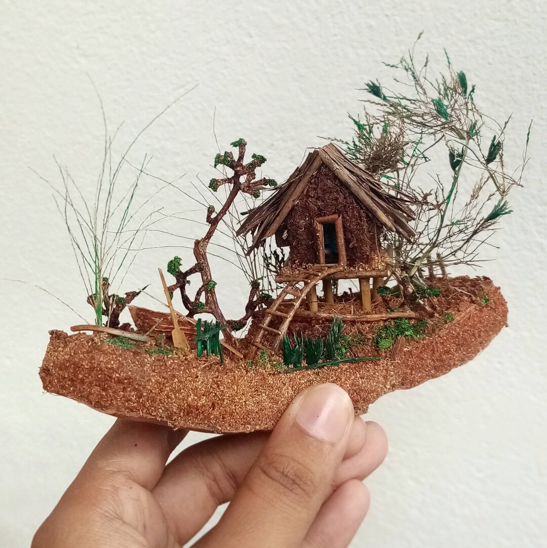 Miniature House Cottage Scenery Tiny Cottage in the Wood Fairy House ...