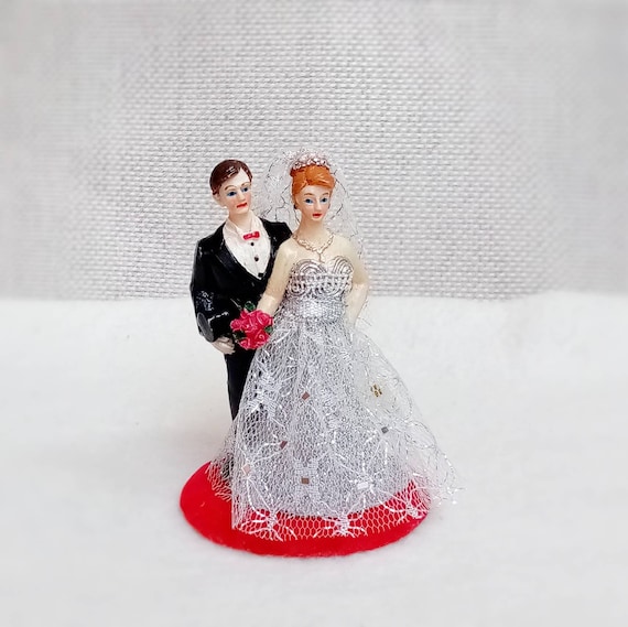 Bride and groom figurine miniature wedding couples miniature | Etsy
