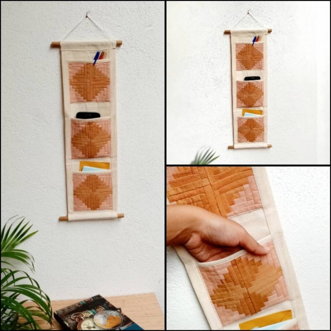 Mail Organizer Wall Organizer Three Pockets Closet Door Hanging Entry ...