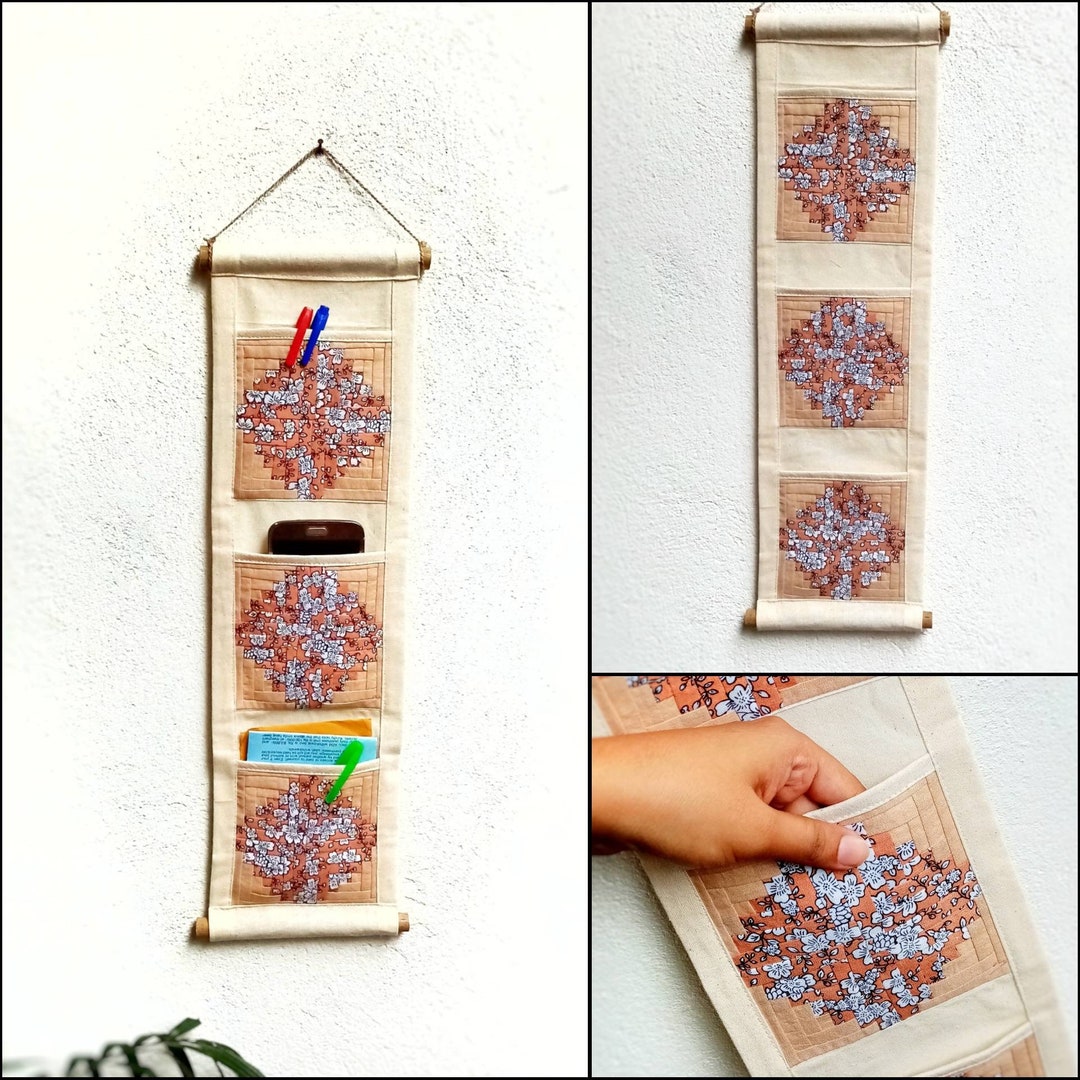 Fabric Mail Organizer With Three Pockets Perfect for Home or Office Use ...