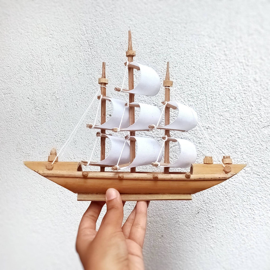 Miniature Sailing Ship Wooden Ship Handmade Sail Ship Shelf - Etsy