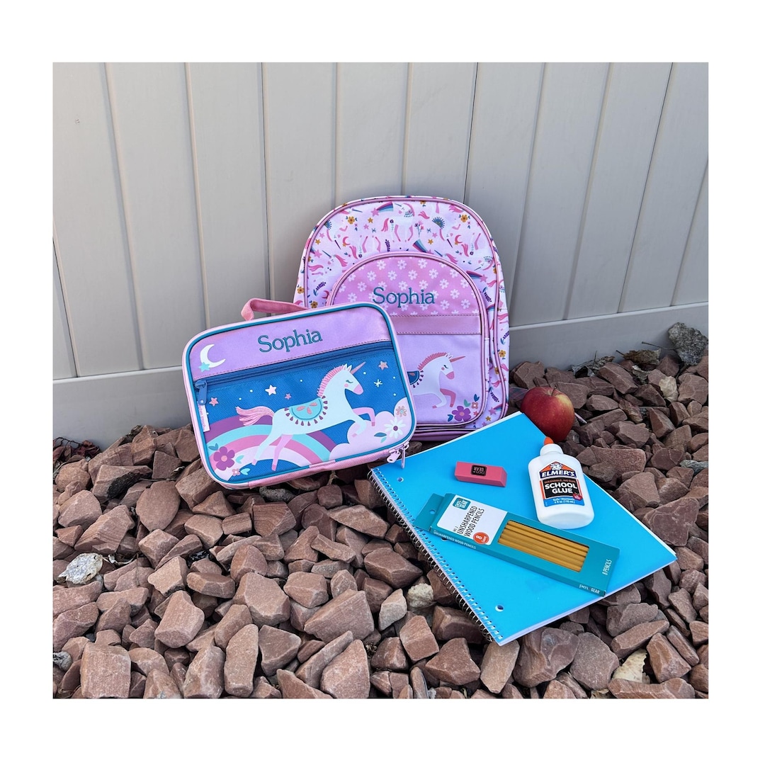 Toddler Size Kids Backpack and Lunchbox Combo. Personalized Embroidered ...