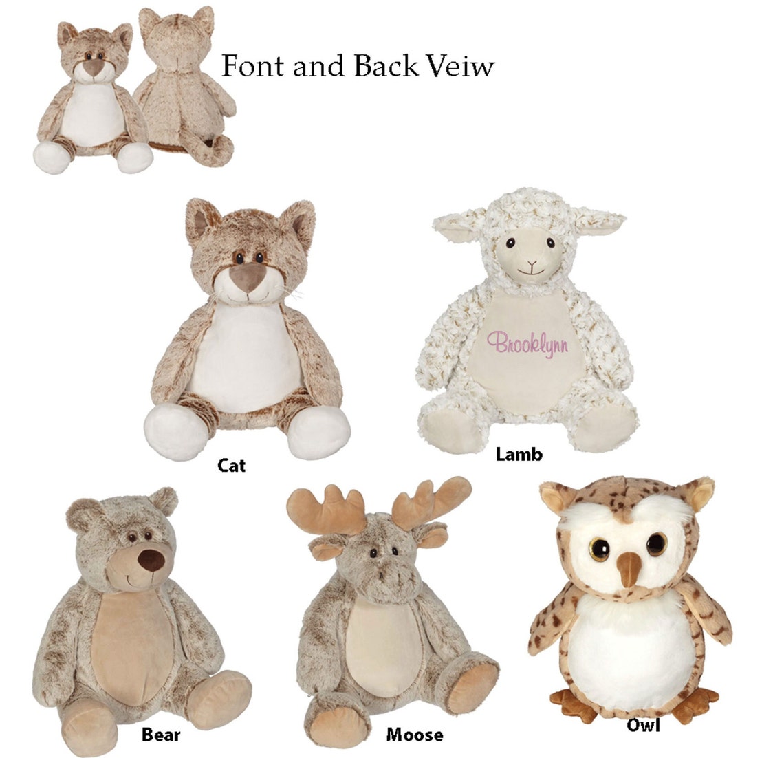 Personalized Plush Add Name or Monogram. Stuffed Animals - Etsy
