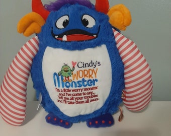 Worry Monster Doll, Anxiety Relief Gift, Personalized Stuffed Monster ...