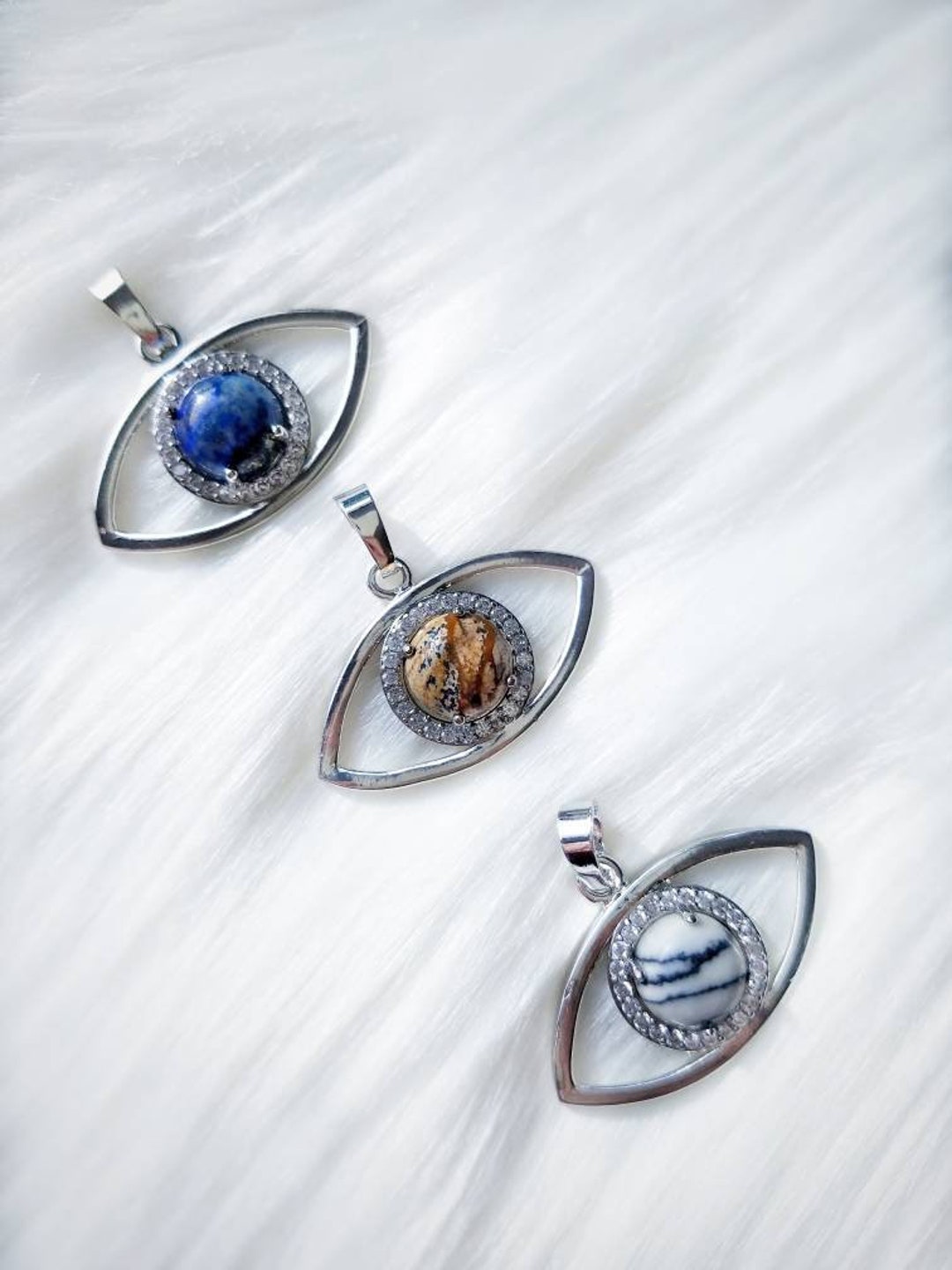 Crystal Nazar Evil Eye Protection Talisman Pendant With Necklace Cord ...