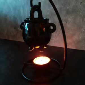 Hanging Cauldron Oil Burner With Stand – Ceramic Wax Melt Warmer & Tea ...