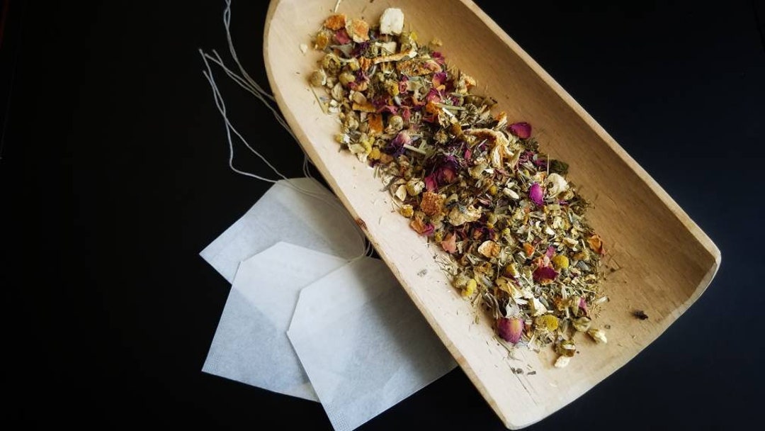 Goodnight Tea Blend, Handcrafted Artisan Wildcrafted Organic Loose Leaf ...