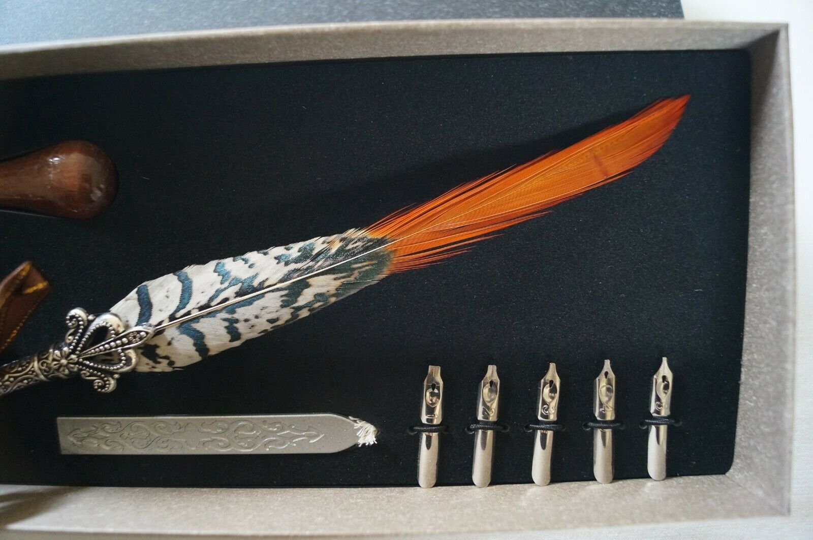 Vintage Style Calligraphy Feather Quill Metal 5 Nib Dip Pen | Etsy