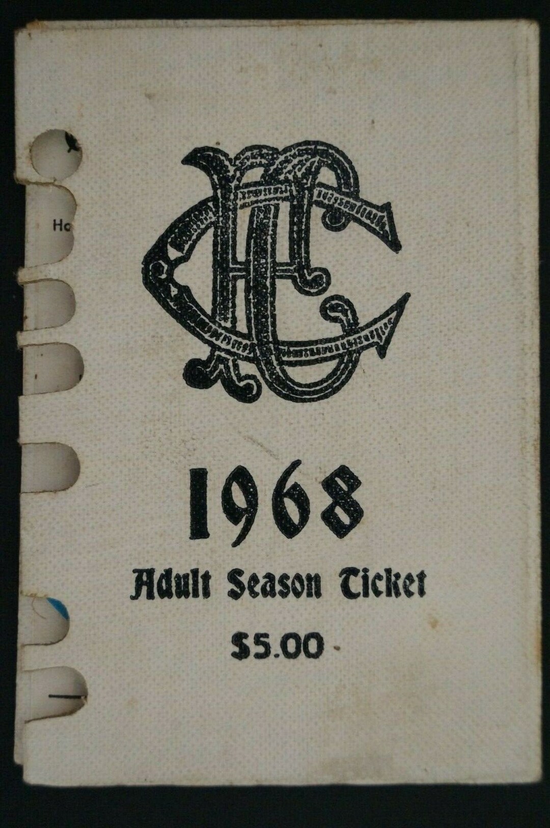 Collingwood Magpies Vintage 1968 AFL-VFL Football Members Season Ticket ...
