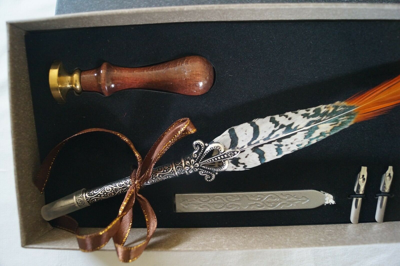 Vintage Style Calligraphy Feather Quill Metal 5 Nib Dip Pen | Etsy