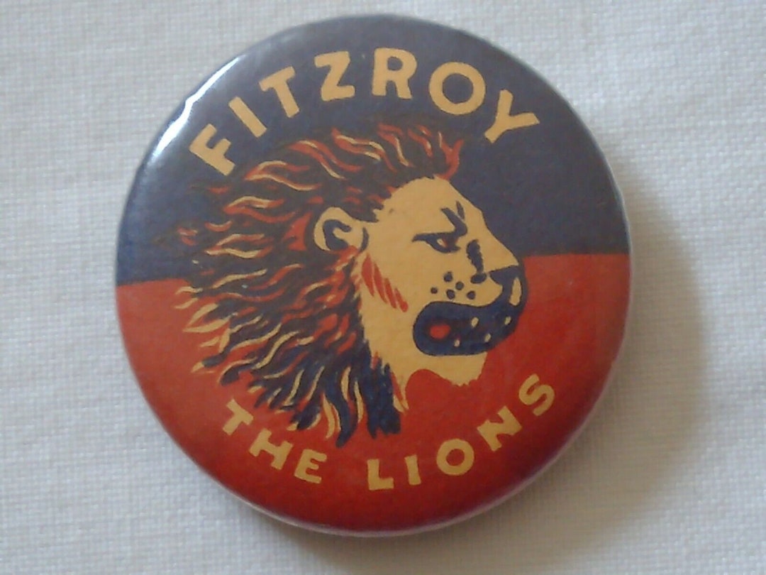 Fitzroy Lions AFL VFL Football Vintage the Lions Badge Button Pin ...