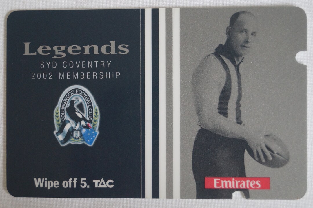 Collingwood Magpies AFL-VFL Football Legends Members Pass Card - Syd ...