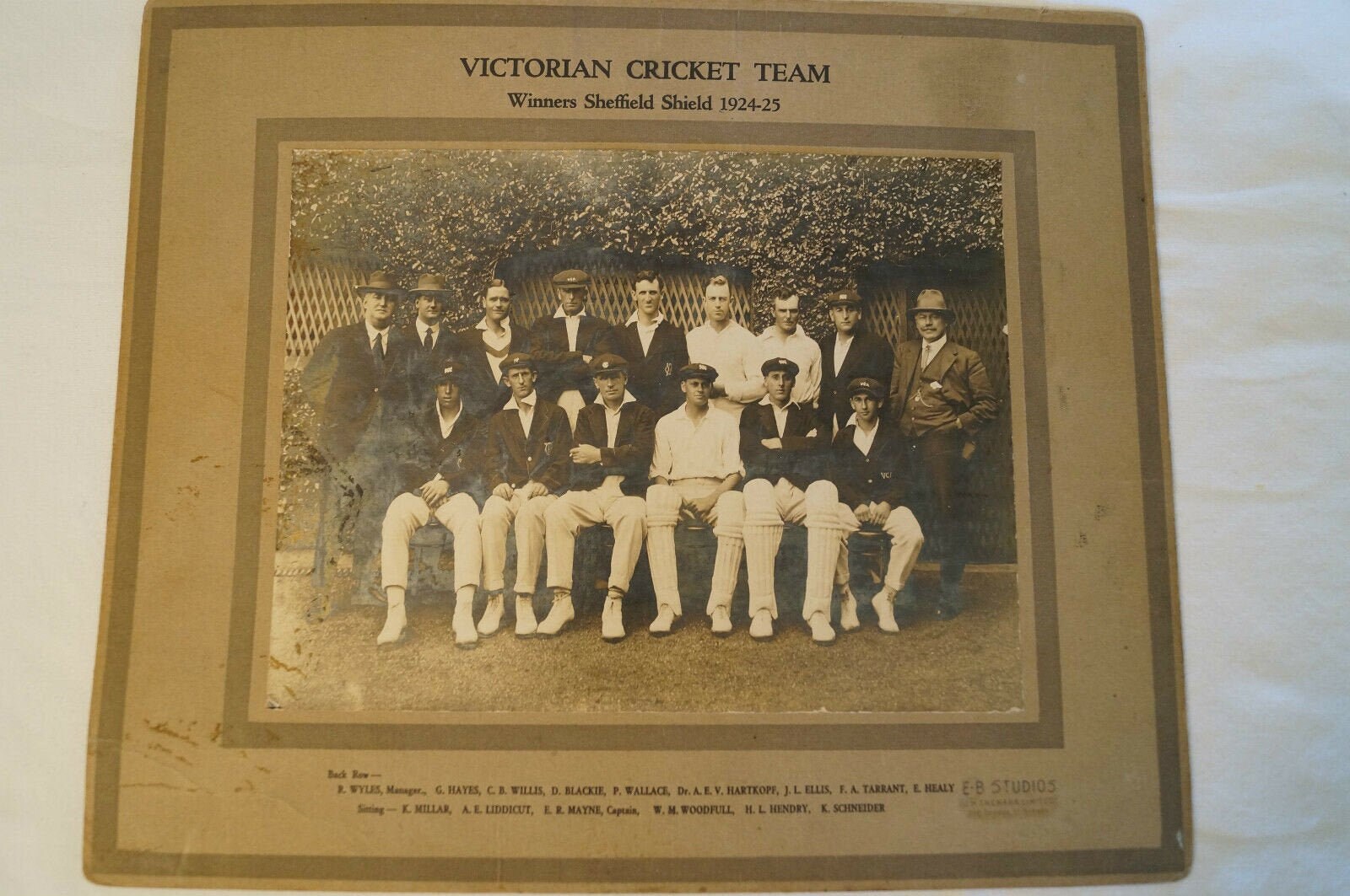 Vintage 1924-25 Victorian Cricket Team Official Photo | Etsy