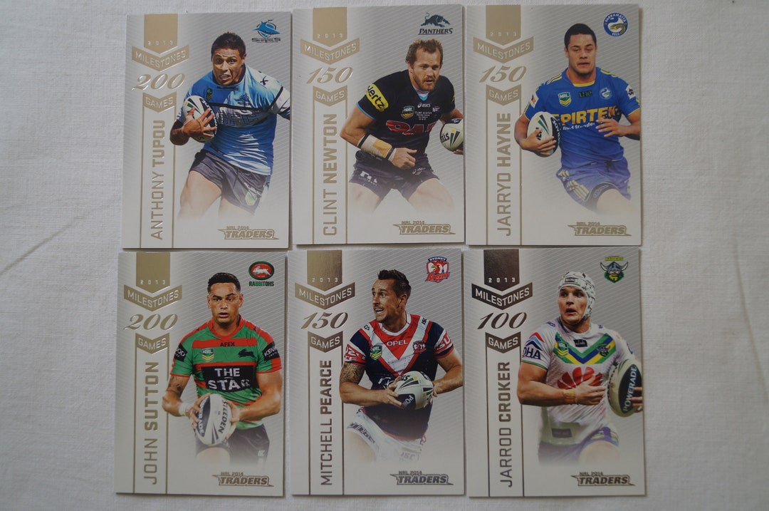 NRL Rugby League Traders Milestones Cards 100-200 Games Lot of 6 ... NRL Rugby League Traders Milestones Cards 100-200 Games Lot of 6 ...