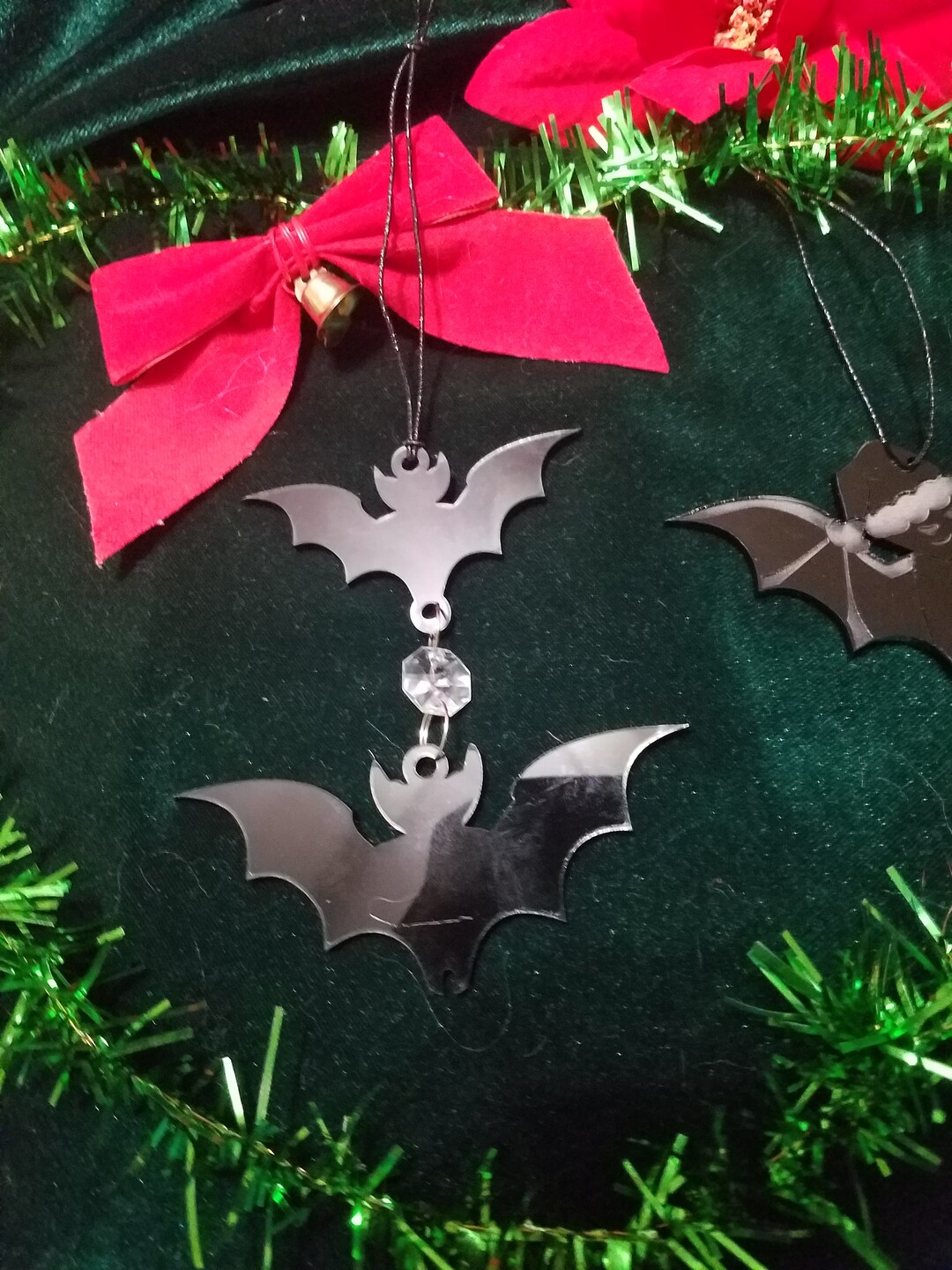 Laser Engraved Dangle Bats Ornament - Etsy