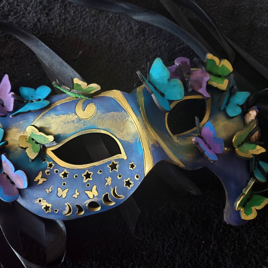 Leather Galaxy Butterfly Masquerade Mask - Etsy