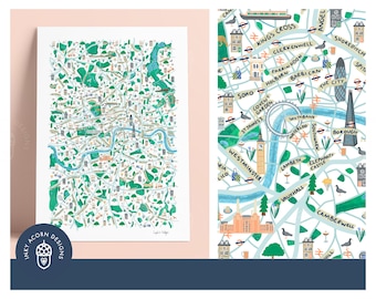 Illustrated Whitstable Map Unframed Art Print Available in A5, A4, A3 Size - Etsy UK