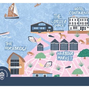 Illustrated Whitstable Map Unframed Art Print Available in A5, A4, A3 Size - Etsy UK