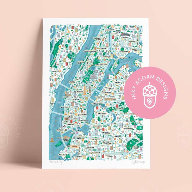 Queens Nyc Prints Art - Etsy UK