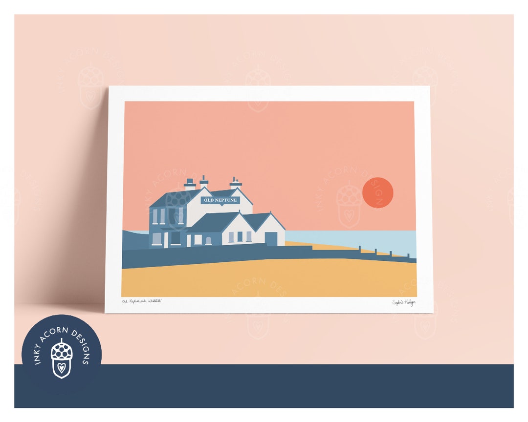 Old Neptune Pub on the Beach, Whitstable Unframed Art Print | the Neppy ...