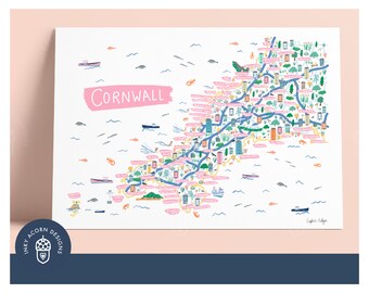 Illustrated Canterbury Map Unframed Art Print Available in A5, A4, A3 - Etsy UK