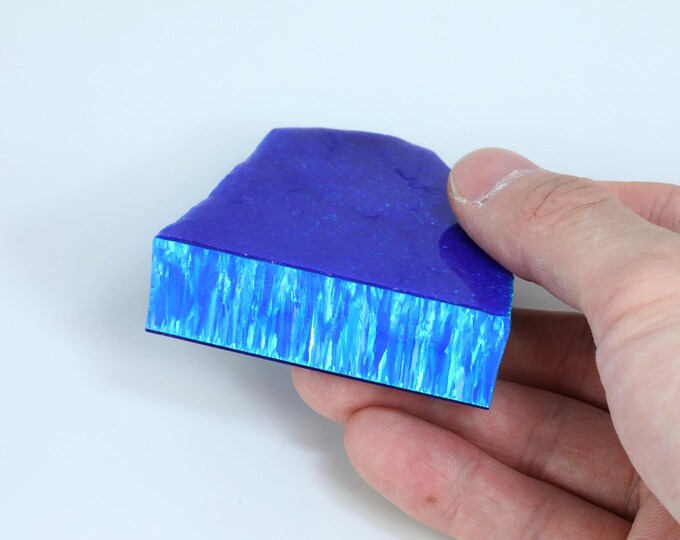 Bello Opal 74g OP05 Blue Lab Created Grown Synthetic Opal Rough Block ...