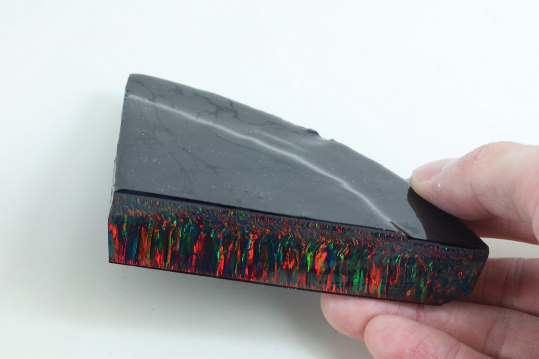 Bello Opal Slab: 156g Limited Black Lab-grown Opal Rough - Etsy
