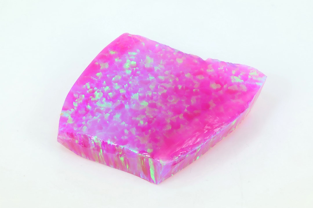 Jelly Opal Slab OP514: 117g Purple Lab-grown Synthetic Rough Slab for ...