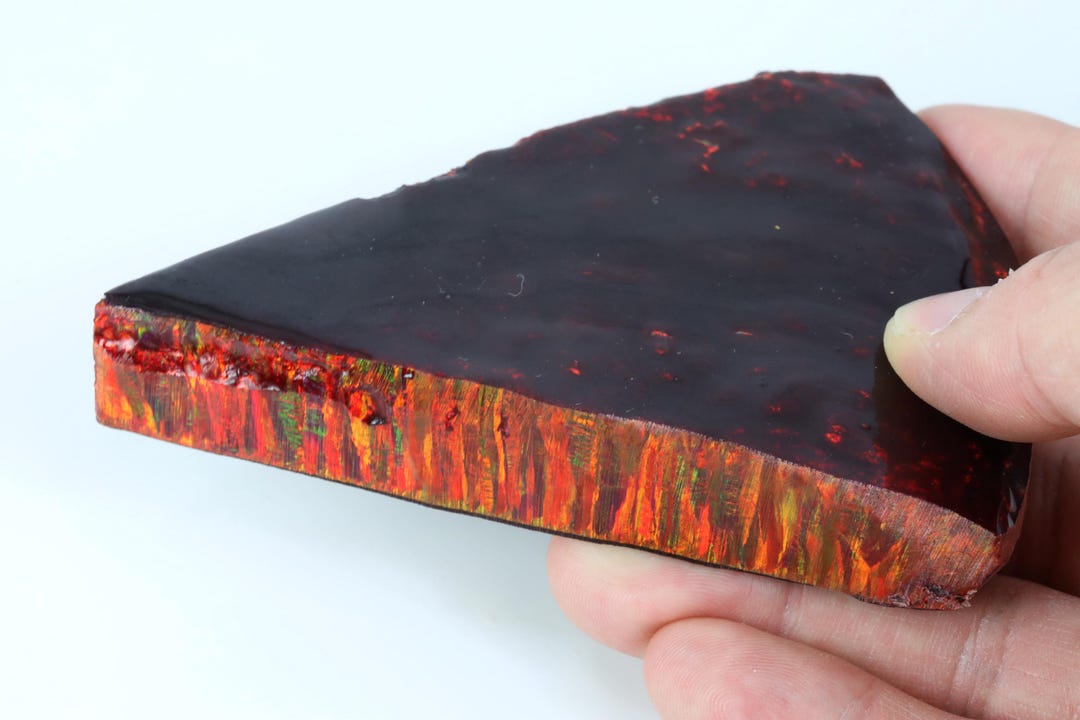 OP94 Bello Opal Rough Block: 101g Lab Grown Red Fire Synthetic Opal - Etsy