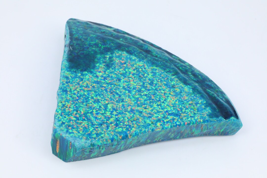 Green OP02 Bello Opal Slab: 133g Lab-grown Synthetic Opal for Inlay Art ...