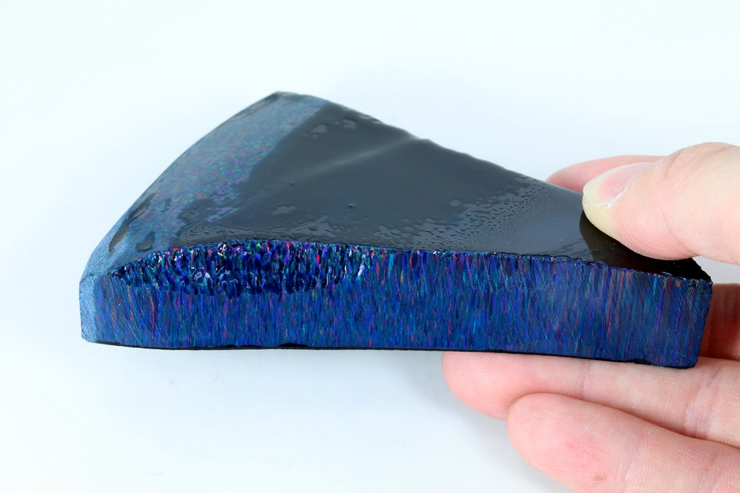 Bello Opal 113g OP91 Dark Black Navy Lab Grown Synthetic Opal Rough ...