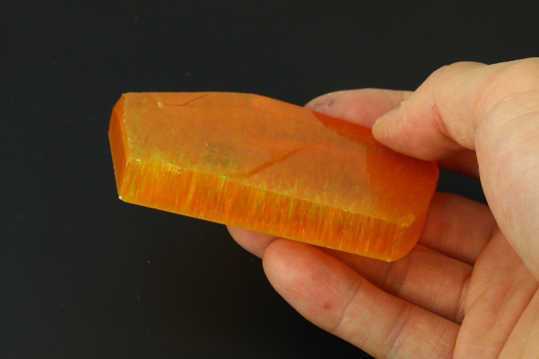 Limited Amber Fire Bello Opal Slab, Lab-grown Synthetic Opal (71g) - Etsy