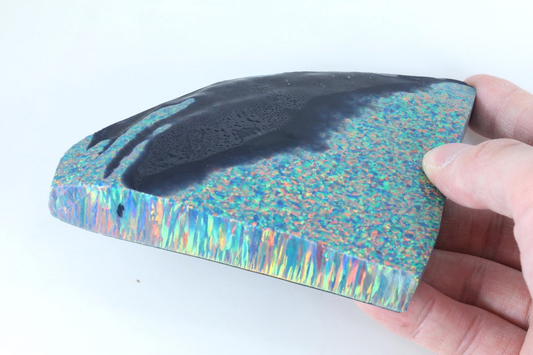 Bello Opal 166g OP78 Grey Lab Grown Synthetic Opal Rough Block Slab for ...