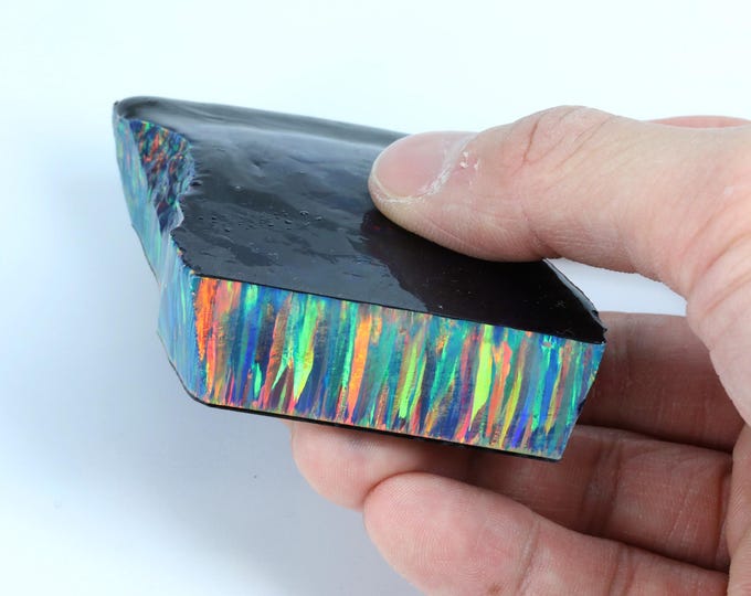 Bello Opal 78g OP77 Grey Lab Grown Synthetic Opal Rough Block Slab for ...