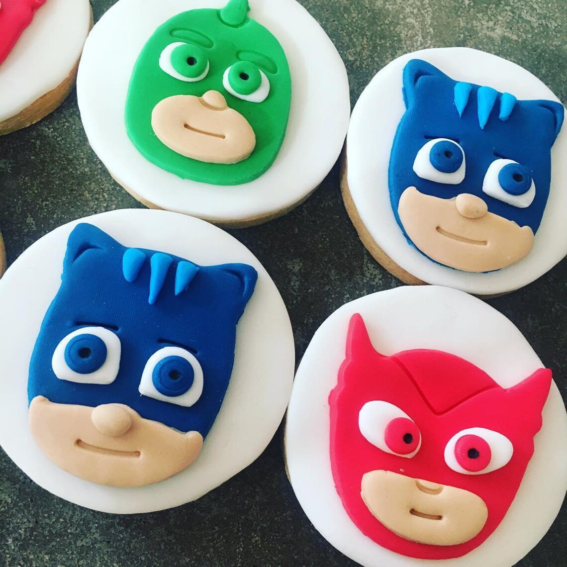 PJ Mask's Fondant Cookies 12 Pack - Etsy