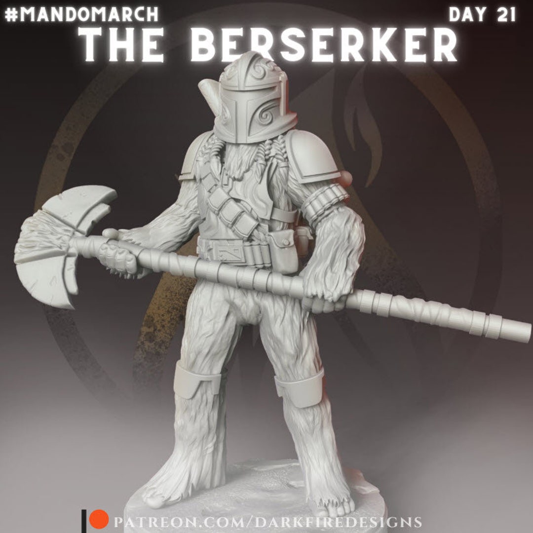 The Berserker, Furball Mando Warrior - SW Legion Compatible Miniature ...