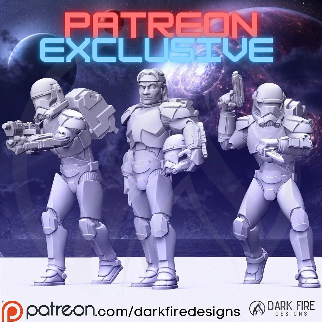 Enhanced Recon Clone Trooper Miniature SW Legion Compatible 38-40mm ...