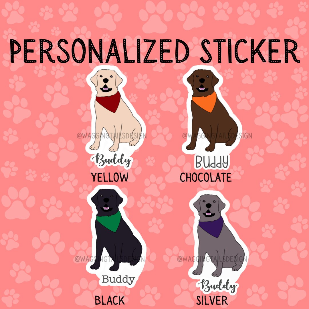 Personalized Labrador Retriever Sticker or Magnet – Custom Dog Sticker ...