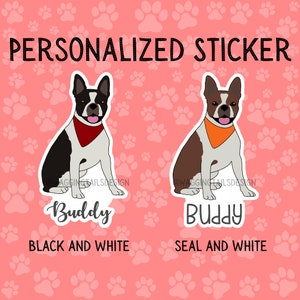 Personalized Boston Terrier Dog Sticker // Custom // Gift for Dog Lover ...