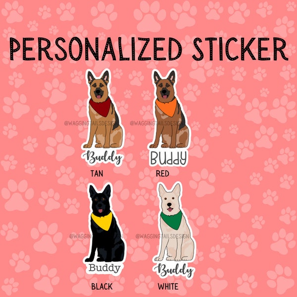 Personalized German Shepherd Sticker - Etsy